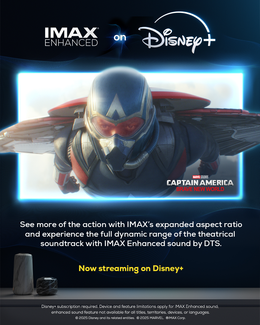 Now Streaming in IMAX® Enhanced on Disney+: Captain America: Brave New World - DTS